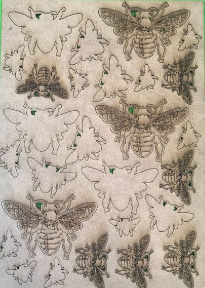 Bees A4 Lasercut Embellishment Sheet - Dreamees