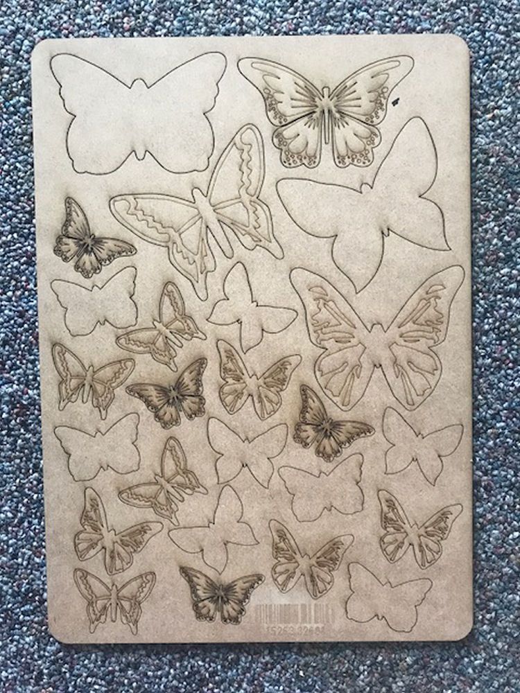 Butterflies A4 Lasercut Embellishment Sheet - Dreamees