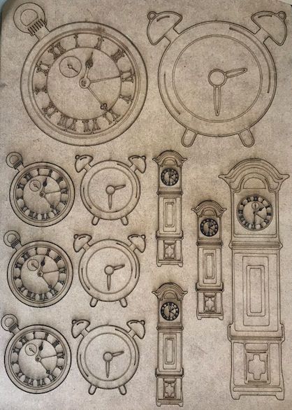 Clocks A4 Lasercut Embellishment Sheet - Dreamees