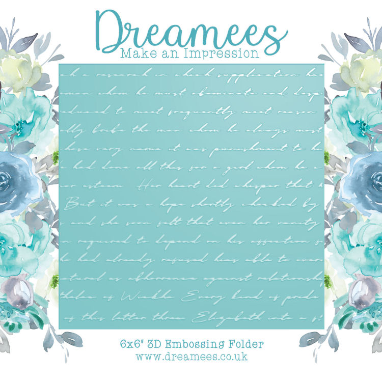 Make an Impression: 3D Script 6x6 Embossing Folder - Dreamees