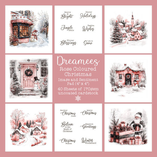 Rose Coloured Christmas 4x4 Image Pad - Dreamees