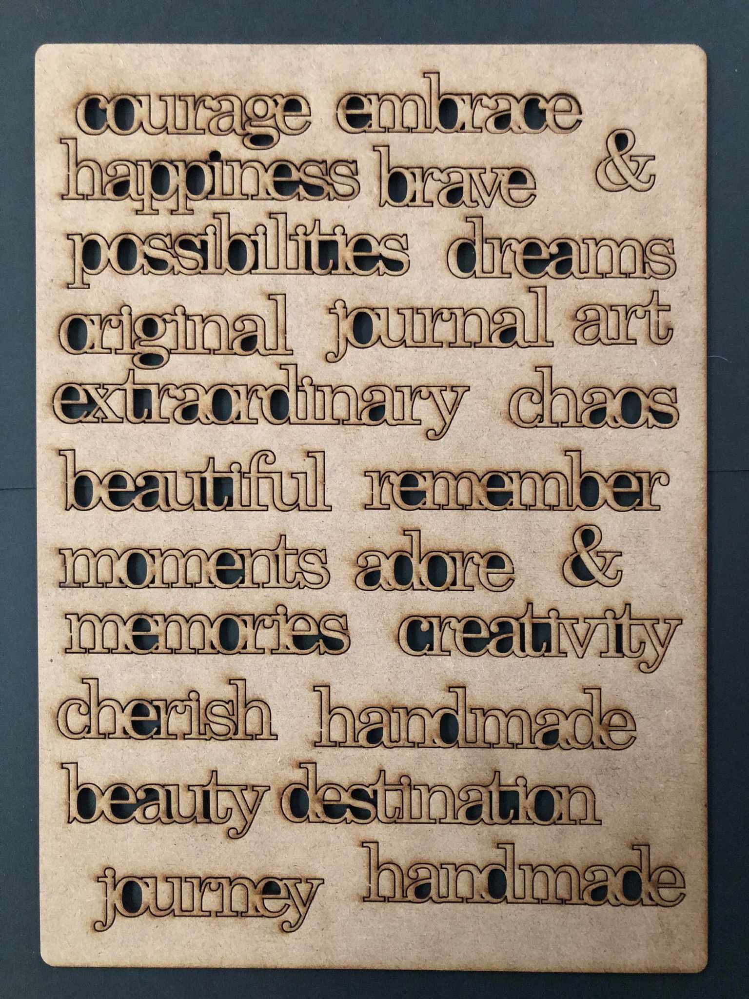 Journal Words A4 Lasercut Embellishment Sheet - Dreamees
