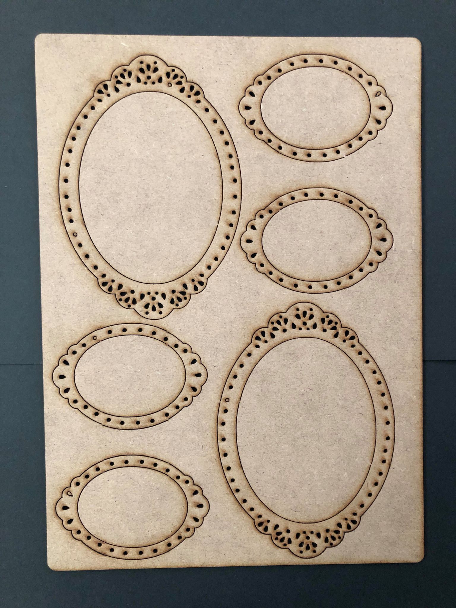 Oval Frames A4 Lasercut Embellishment Sheet - Dreamees