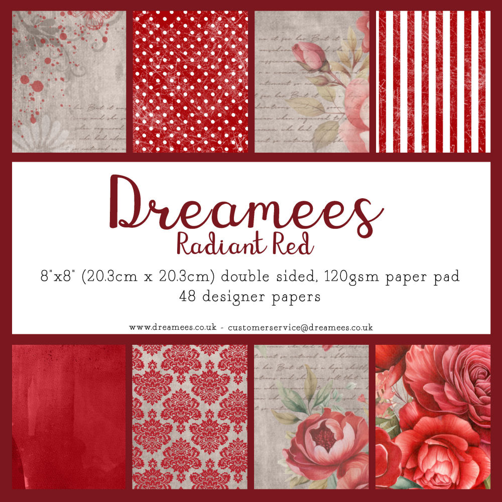 Radiant Red 8x8 Paper Pad - Dreamees