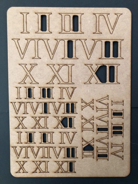 Roman Numerals A4 Lasercut Embellishment Sheet - Dreamees